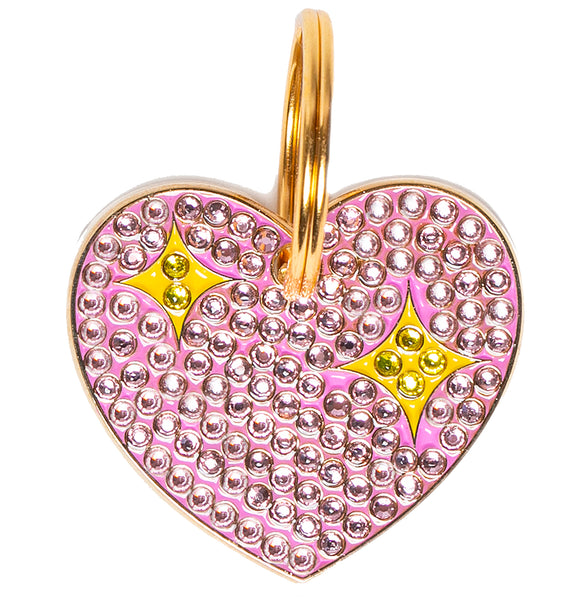Bling Pink Heart Tag | TRILL PAWS - Pet tag